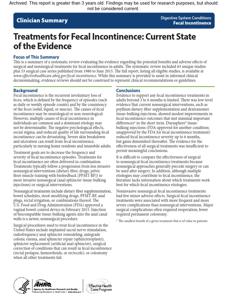 Fecal-Incontinence Clinician | PDF | Health Care | Medicine