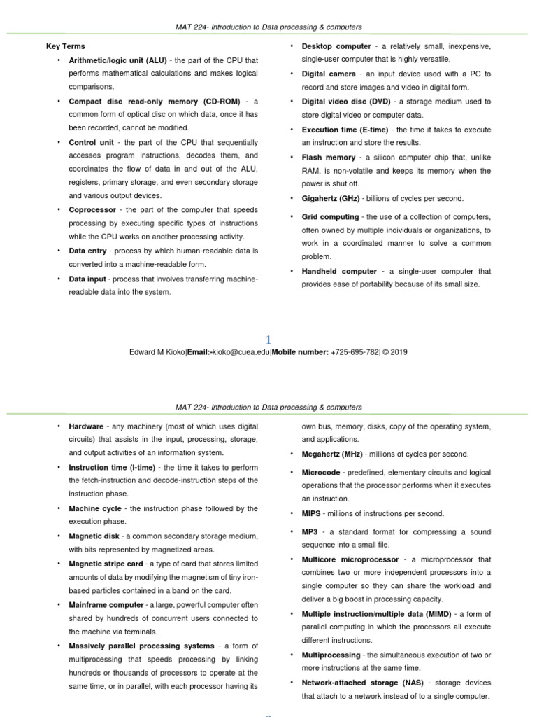 Chapter One-Introduction To Computer Systems | PDF | Computer Data Storage | Personal Computers