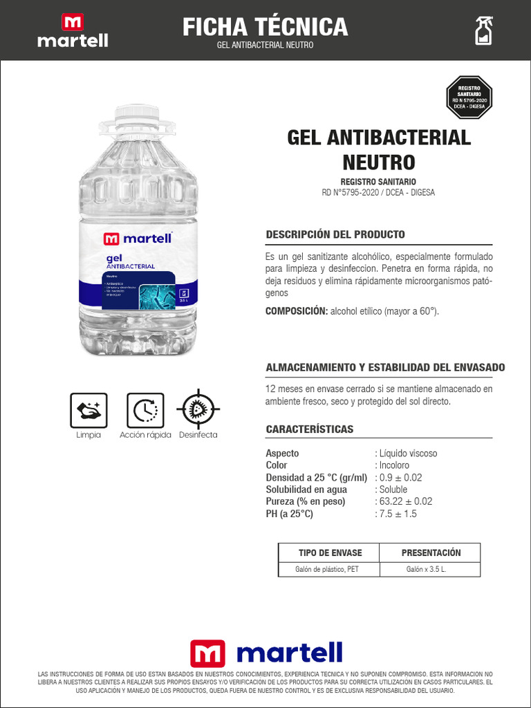 Gel Antibacterial Neutro F.T | PDF | Agua
