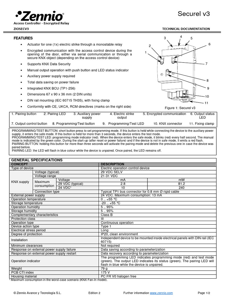 Datasheet Securel v3 EN Ed2 | PDF | Power Supply | Switch