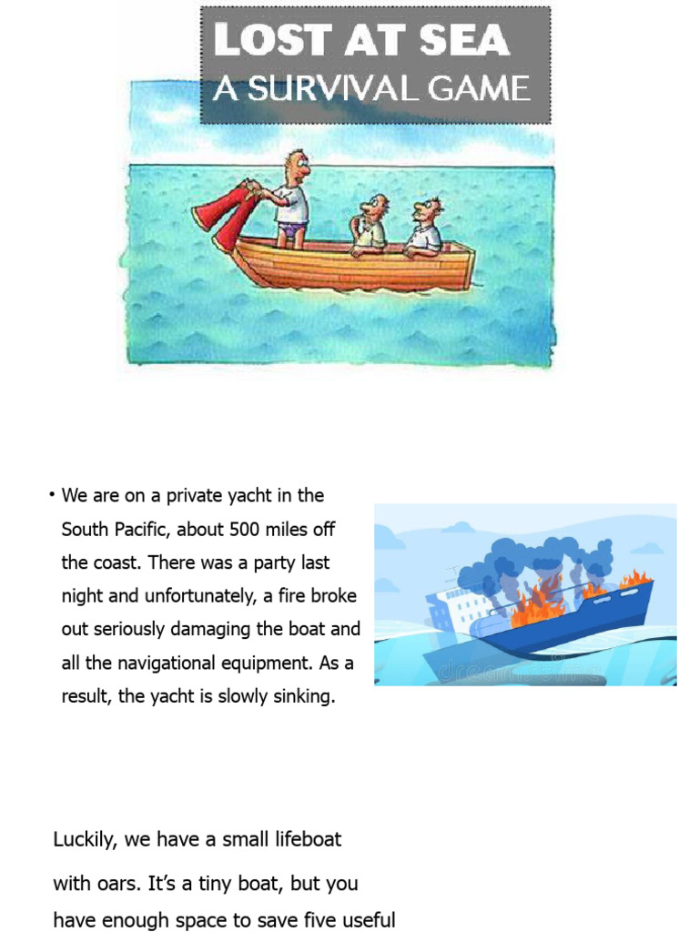 Lesson 6 - Lost at Sea - Survival Game | PDF