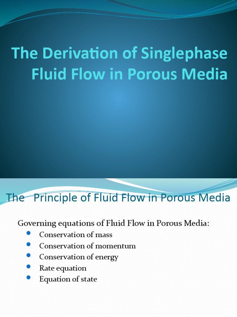 Single Phase Fluid Flow | PDF | Fluid Dynamics | Classical Mechanics