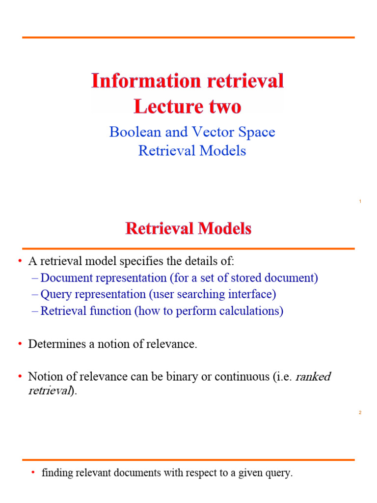 L02-IR Models mmn | Download Free PDF | Information Retrieval