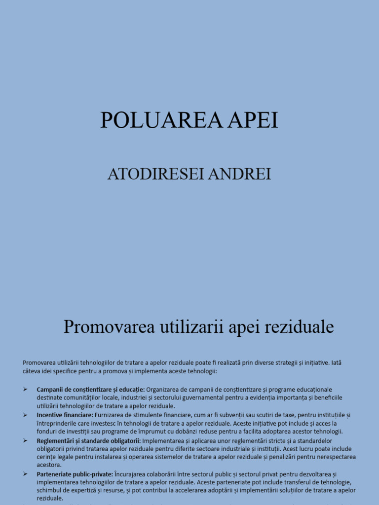 Poluarea Apei | PDF