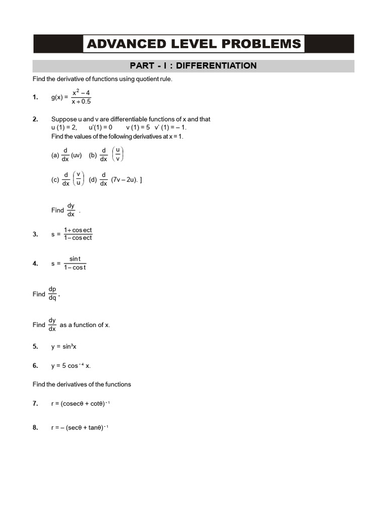 Derivatives and Integrals Practice Guide | PDF | Euclidean Vector | Force