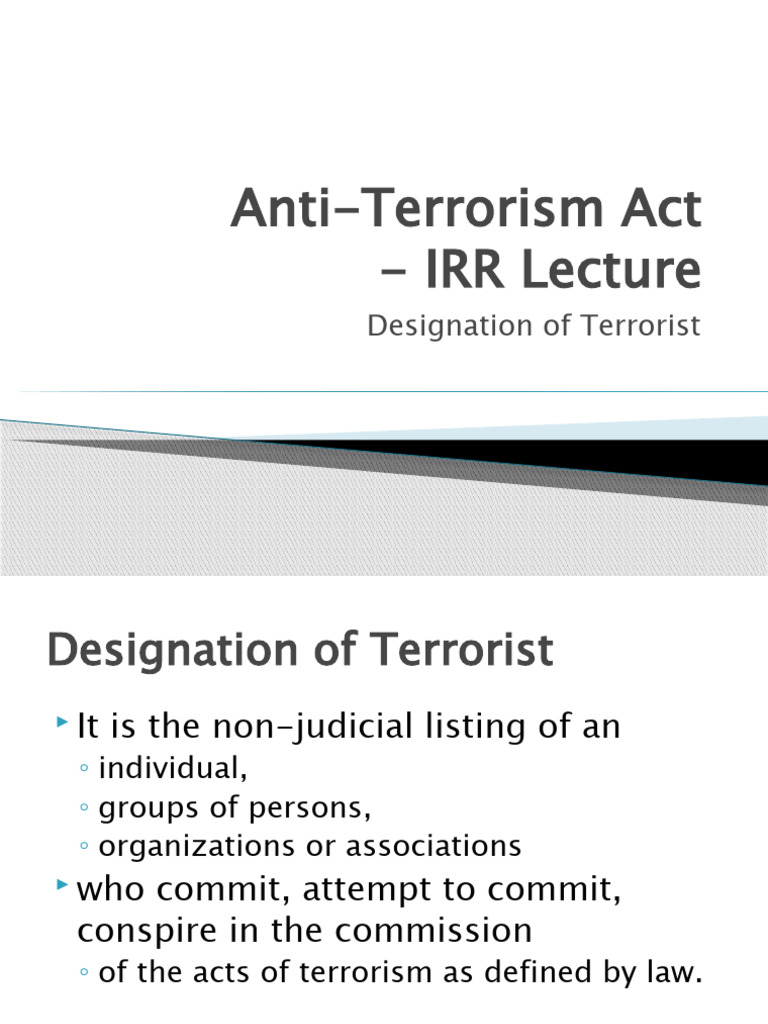 Philippines Anti-Terrorism Act Overview | PDF | United Nations Security ...