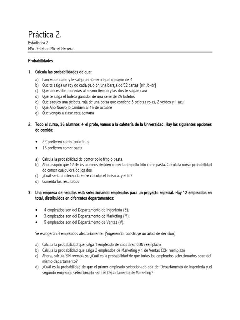 E2 Practica2 | PDF | Probabilidad | Tableta