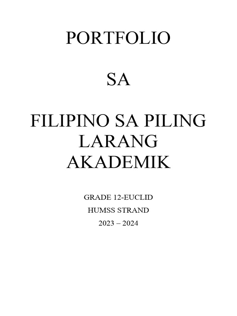 FPL-PORTFOLIO-FILIPINO | PDF