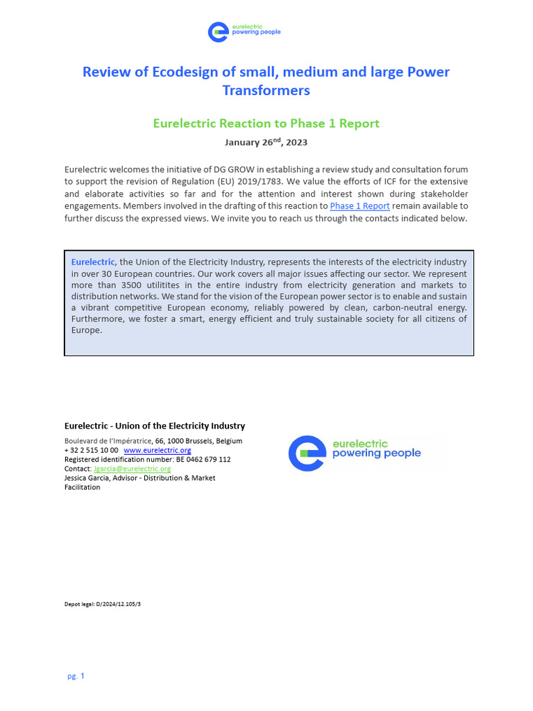 Review of Ecodesign of Small Medium and Large Power Transformers Copy H ...