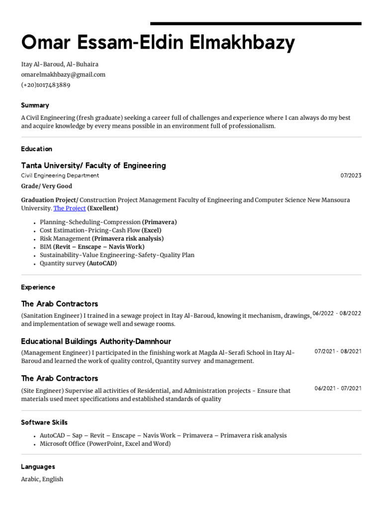 Omar Elmakhbazy Resume | PDF | Technology & Engineering