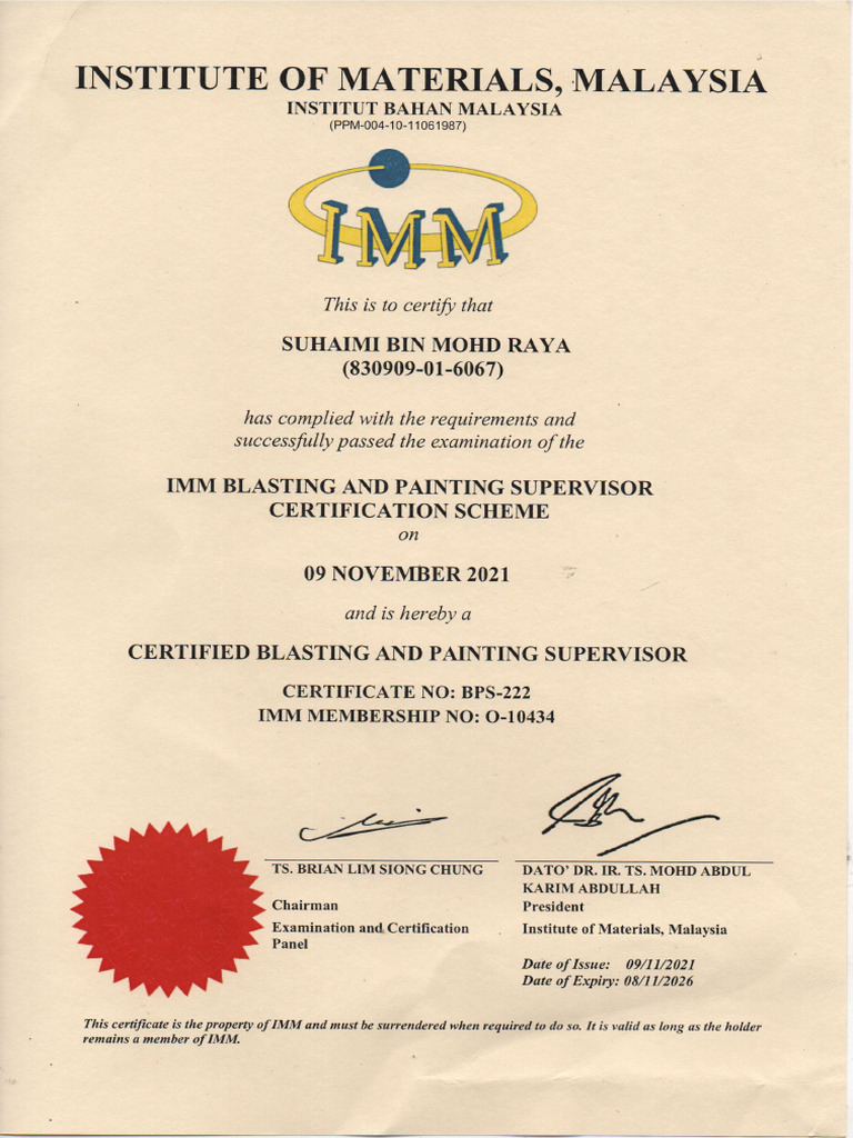 Imm Cert | PDF