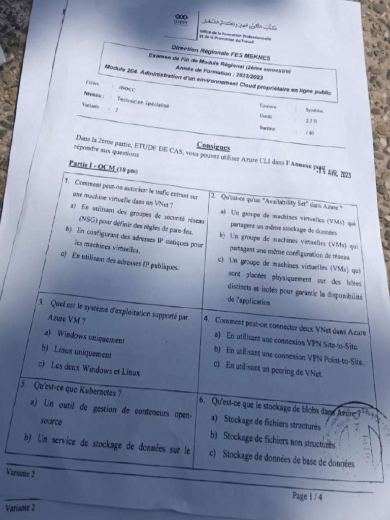 EFM V2 Fes-Meknes (2022 - 2023) | PDF