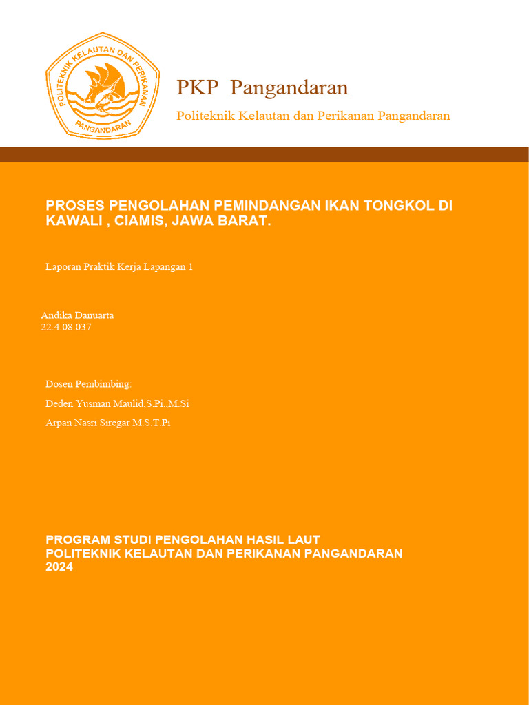 Template Laporan PKL I | PDF