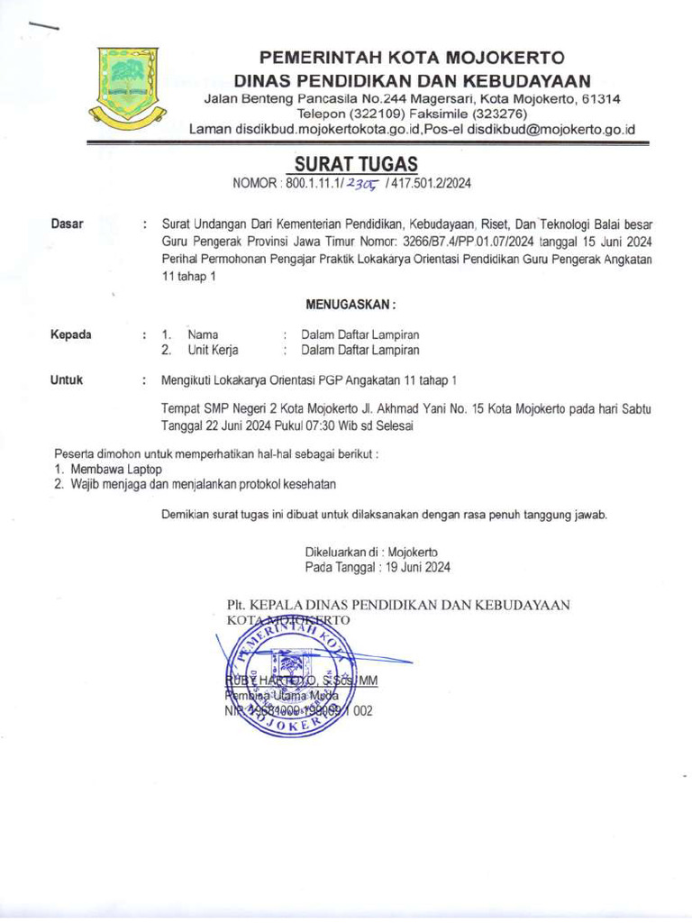 Surat Tugas - PP - LokaO | PDF