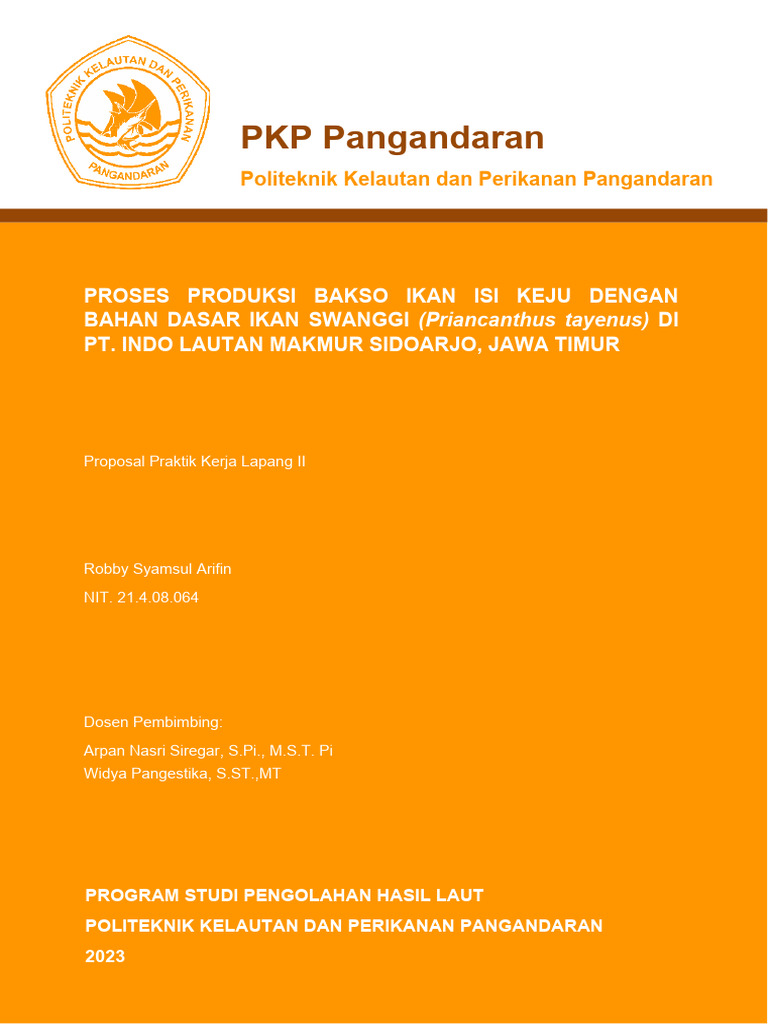 Proposal PKL II - Robby Syamsul Arifin | PDF