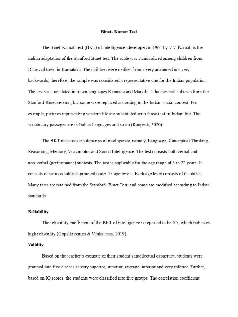 BKT Report | PDF | Intelligence Quotient | Wechsler Adult Intelligence Scale