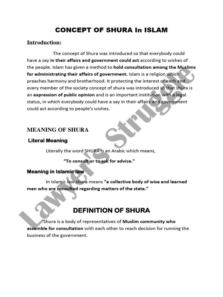 Concept of Shura in Islam | PDF | Shura | Umar