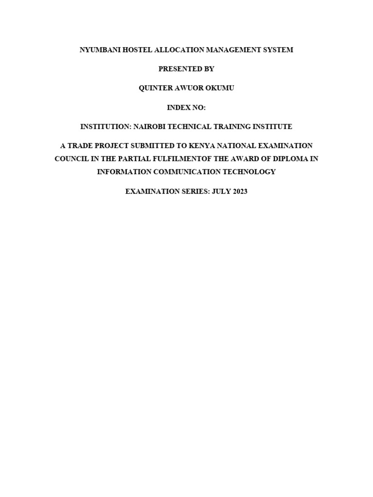 Hostel Allocation System Project | PDF | Software Development Process | Computing