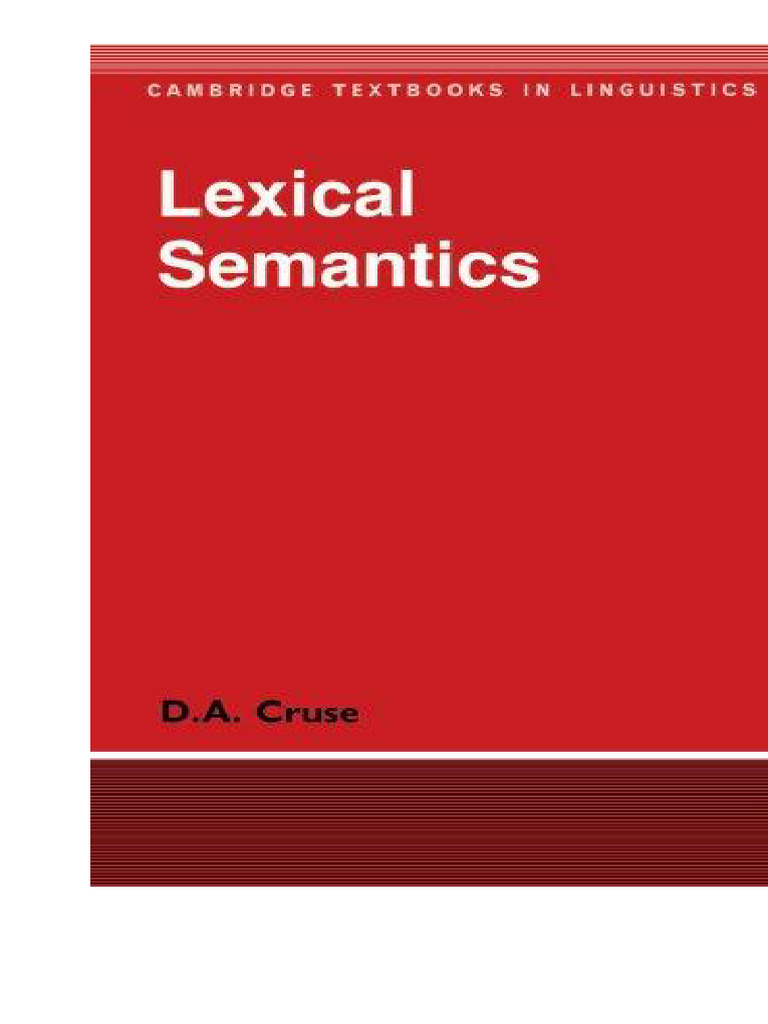 Semantics Lexical Cruise | PDF