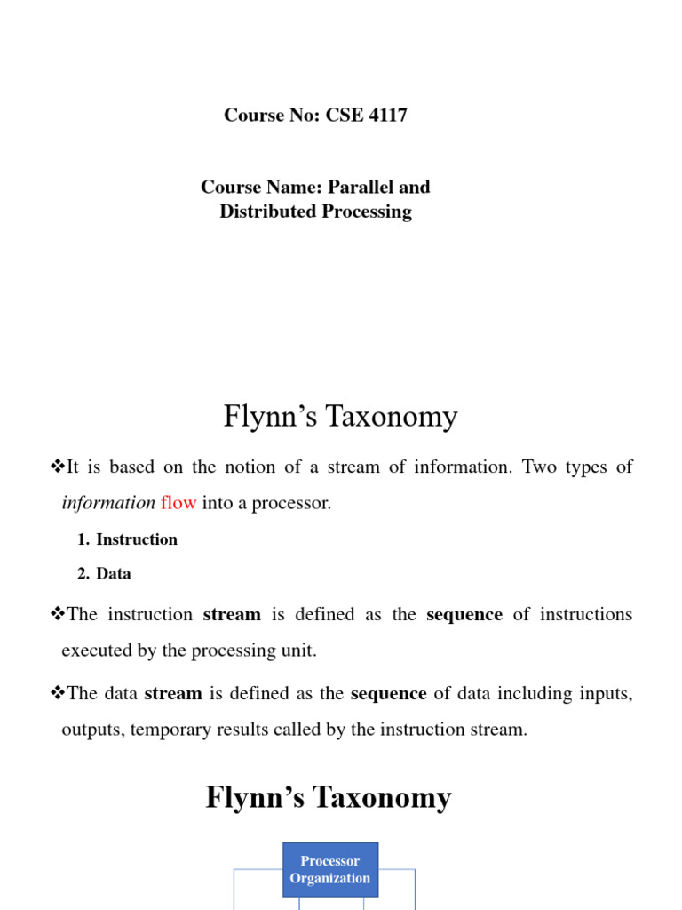 Lecture-5 Flynn Taxonomy | PDF | Central Processing Unit | Parallel Computing