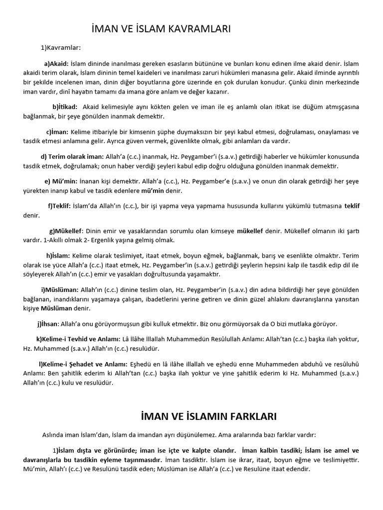 TDB 1. Üni̇te Özet | PDF