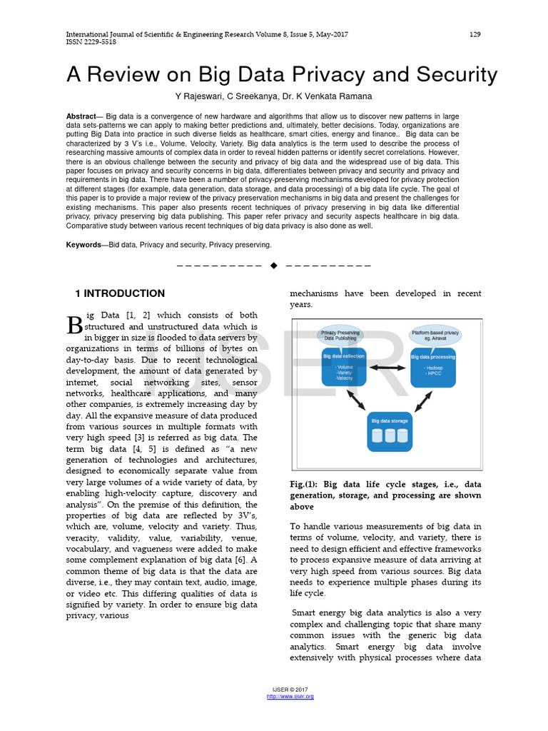A-Review-on-Big-Data-Privacy-and-Security | Download Free PDF | Big Data | Privacy