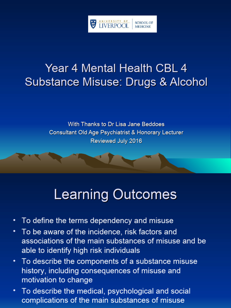 Y4 CBL4 Substance Misuse | PDF | Substance Abuse | Dual Diagnosis