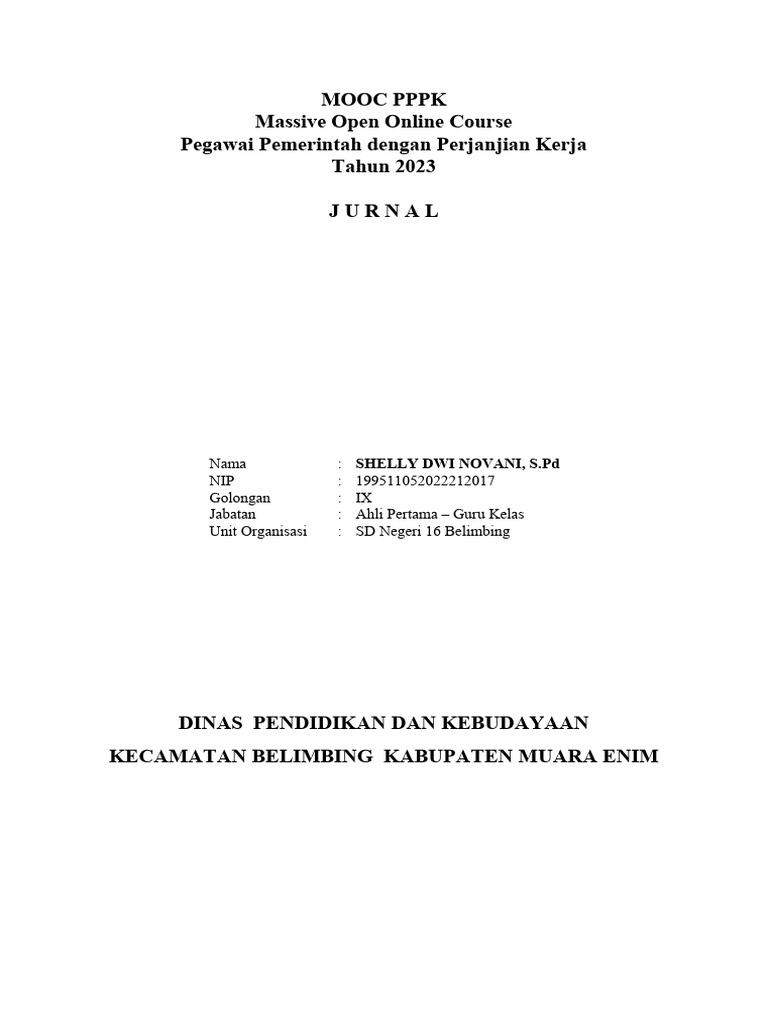 MOOC PPPK Massive Open Online Course Peg | PDF