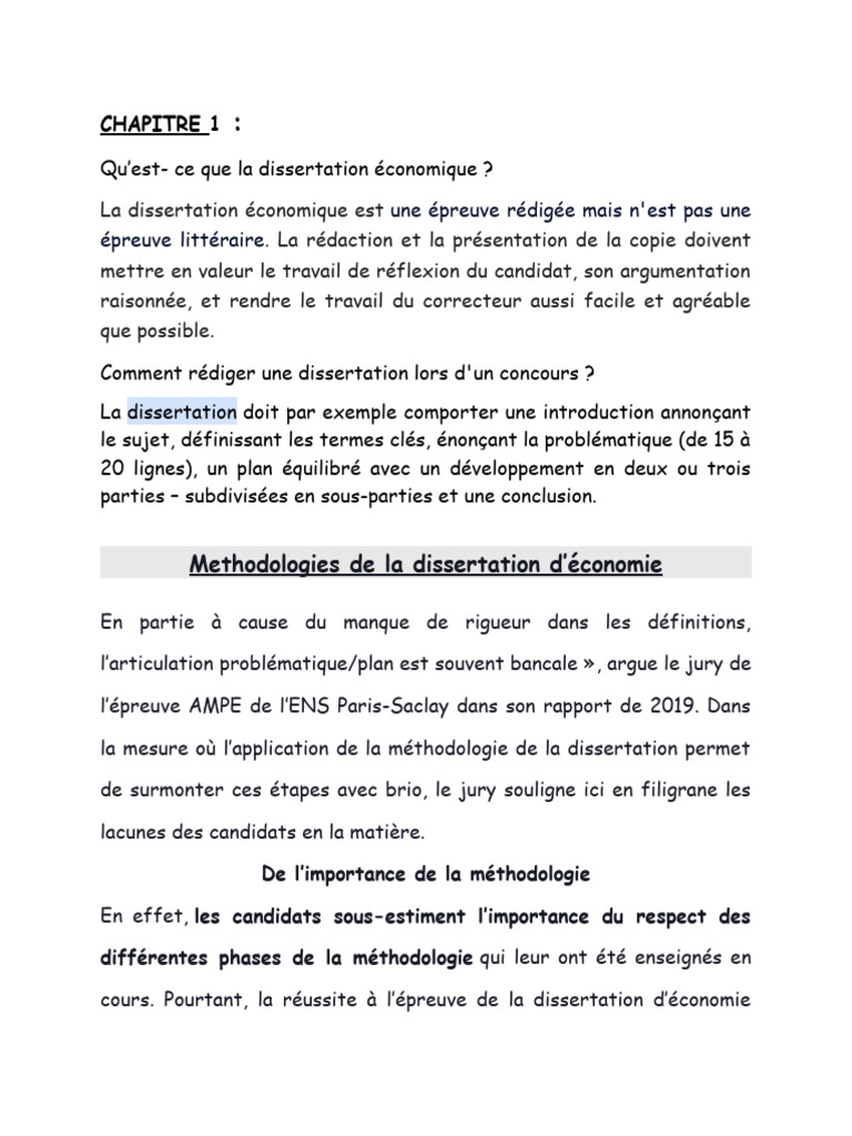 Méthodologie de la dissertation économique | PDF | Science | Économie
