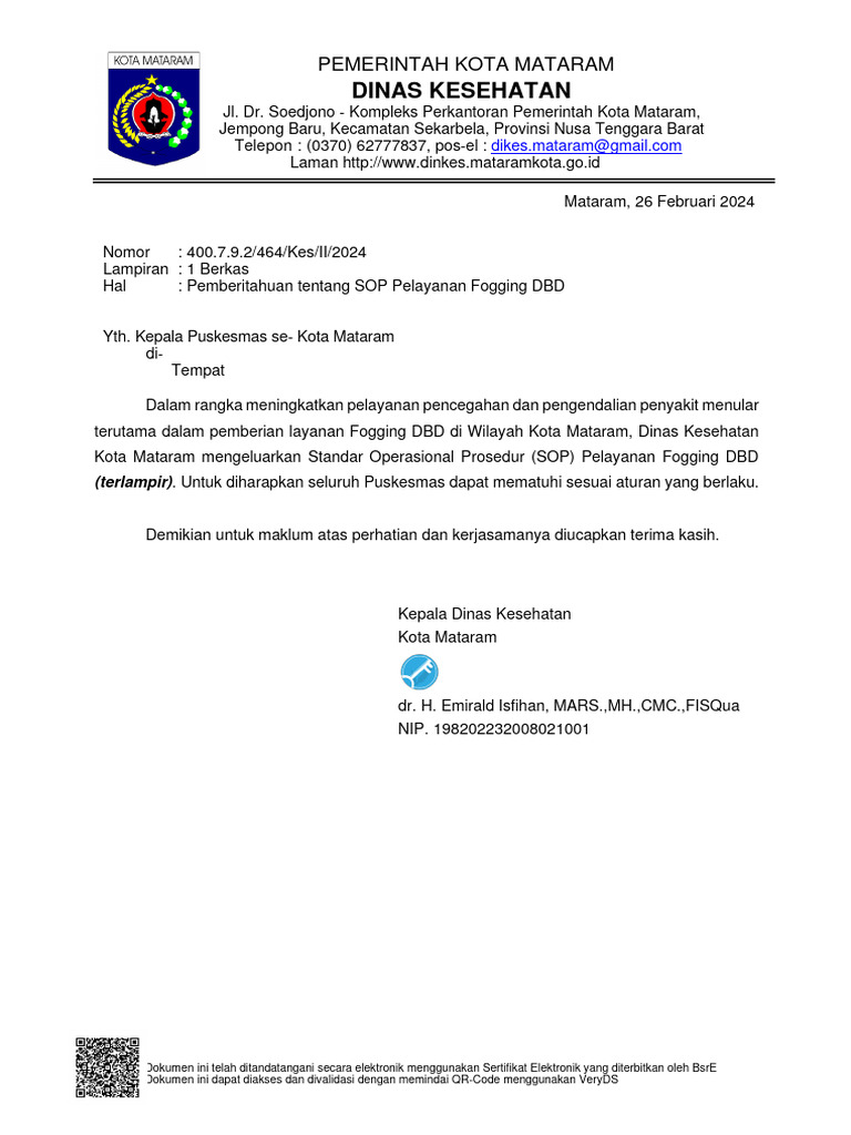 26 Surat Pemberitahuan Sop Layanan Fogging Dbd-1708996730 | PDF