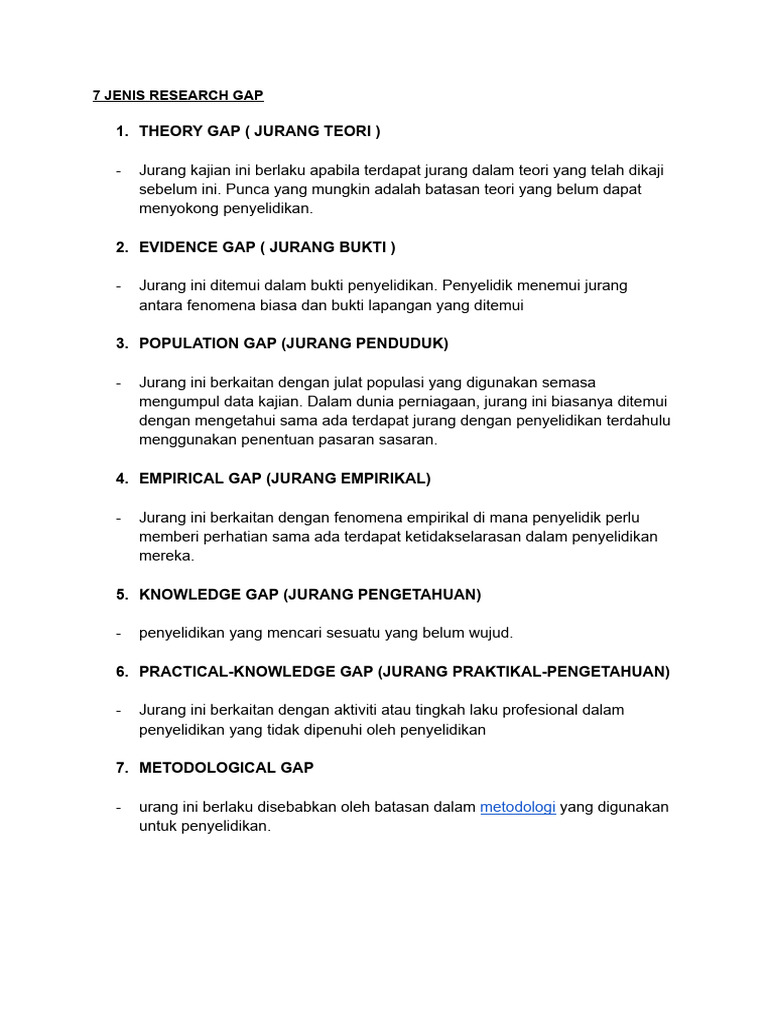 7 Jenis Research Gap | PDF