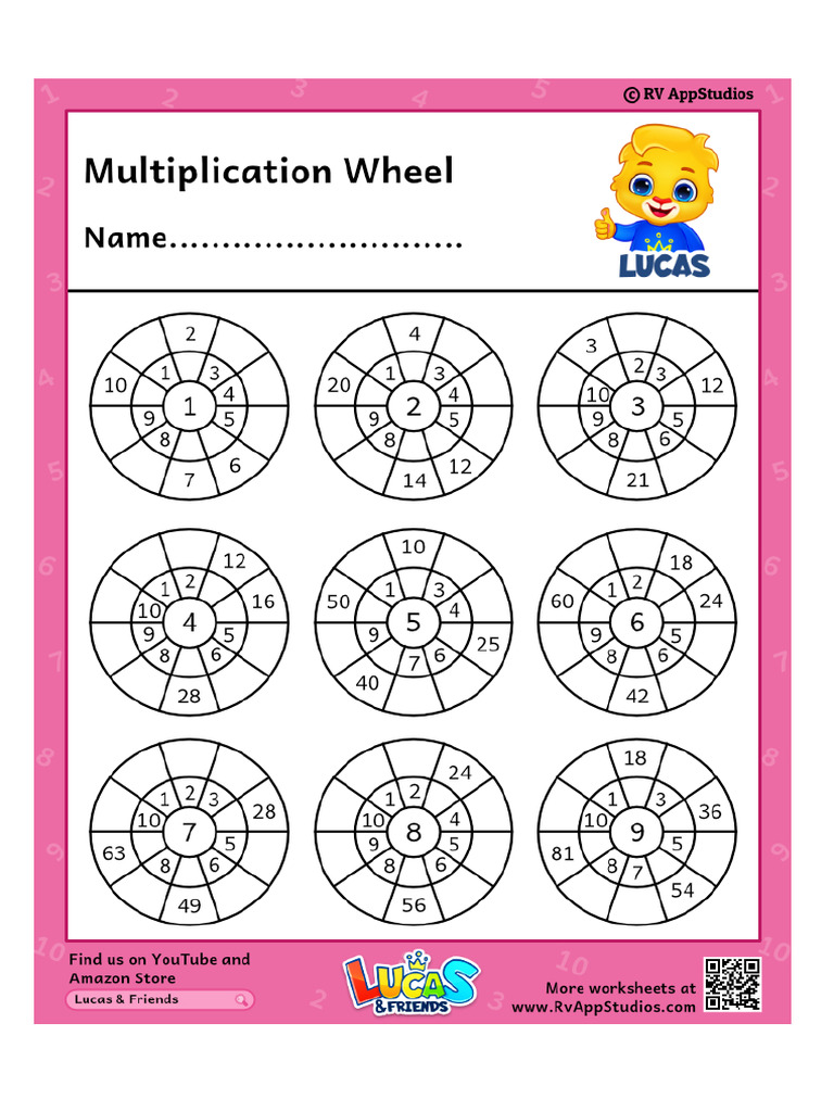 141 Free Printable Worksheets For Kids Multiplication Wheel Worksheet ...
