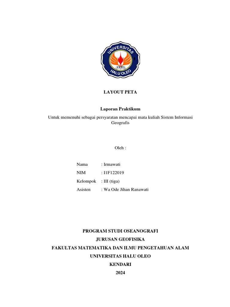 Laporan SIG Layout Peta Irmawati - I1F122020 | PDF