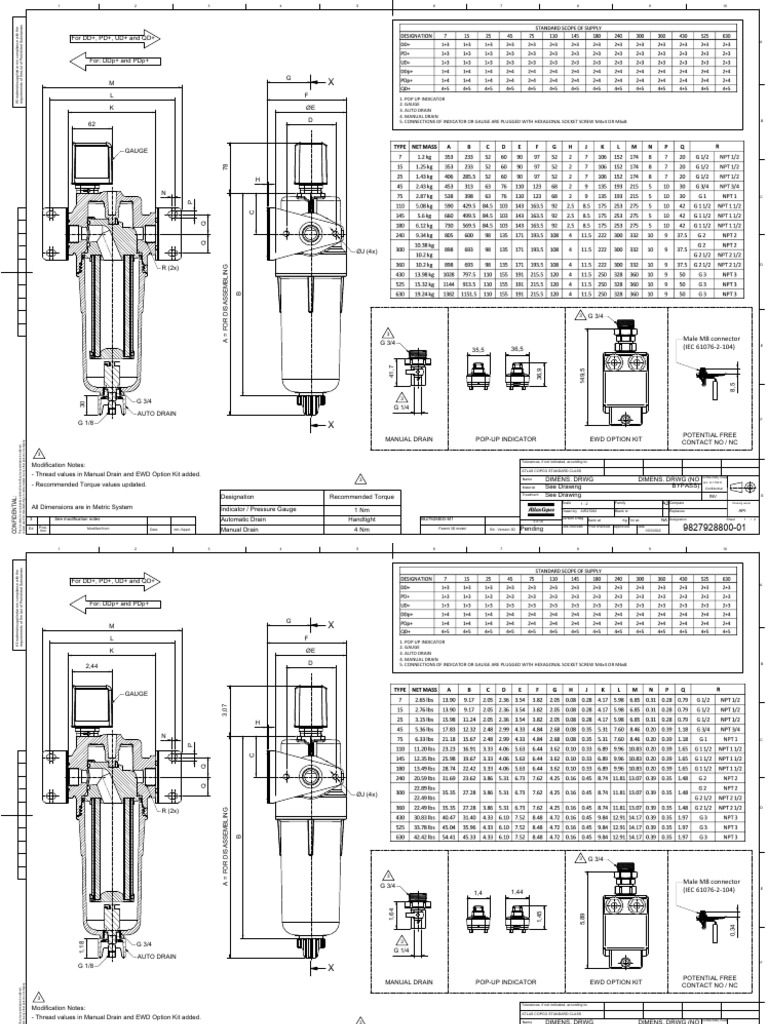 AC Filtros - DD - 2B DDP - 2B PD - 2B PDP - 2B UD - 2B QD - 2B 7-630 Standard Dimension Drawing ...