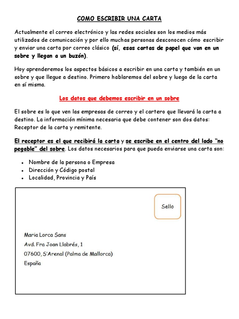 Como Escribir Una Carta | PDF | Crecimiento personal y profesional ...