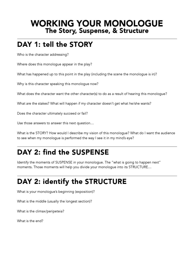 Monologue Work | Download Free PDF | Monologue | Syntax