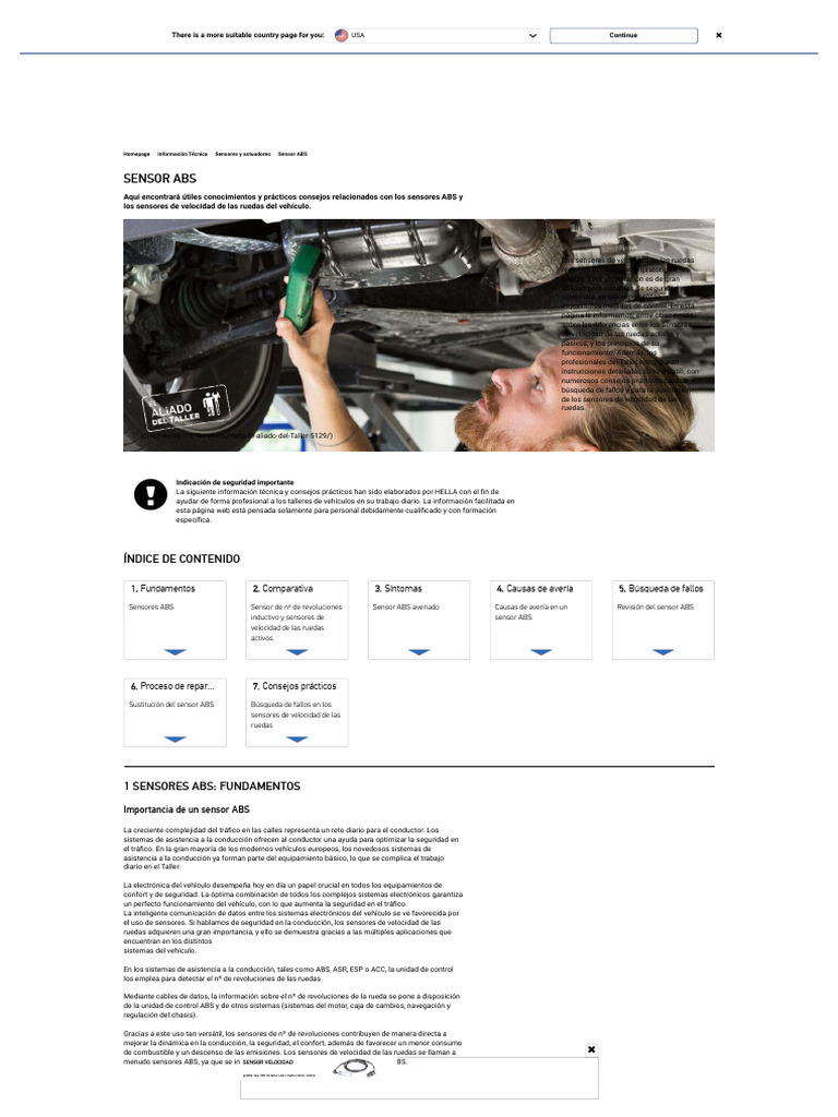 Sensor ABS y Sensores de Velocidad de Las Ruedas - HELLA23 | PDF | Sistema de freno antibloqueo ...