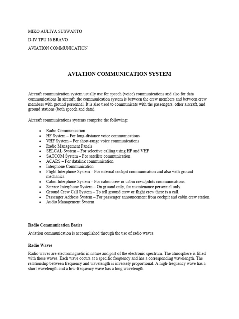 Aviation Communication Pdf Radio Propagation Radio