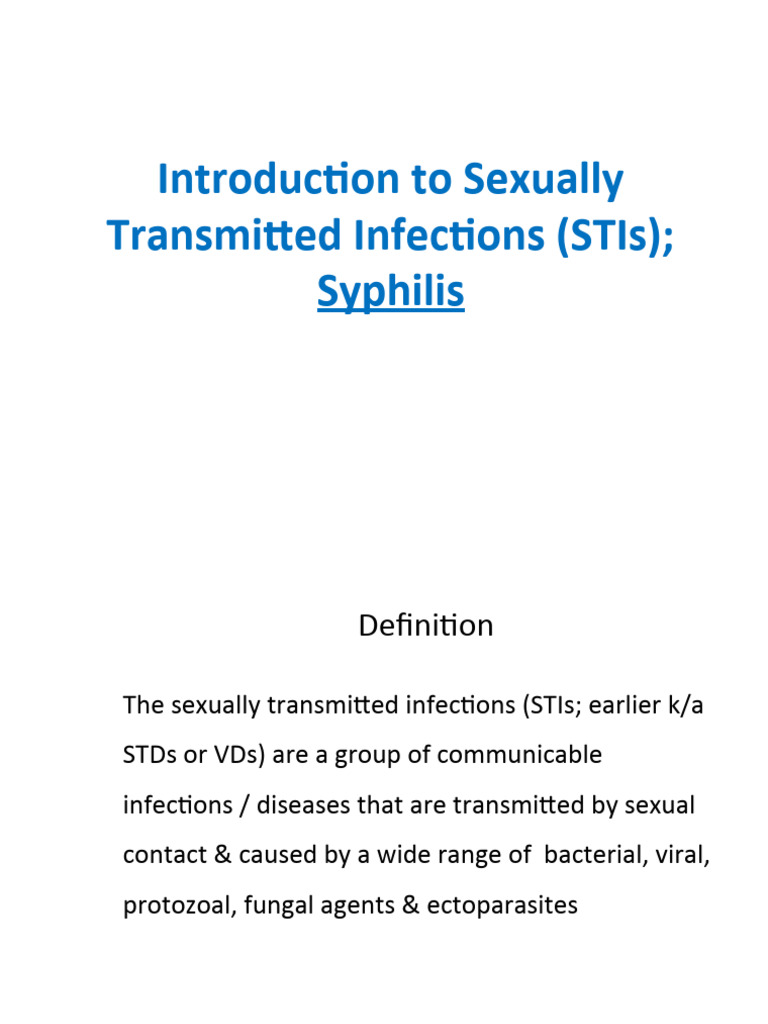 Introduction Stis Syphilis | PDF | Sexually Transmitted Infection ...