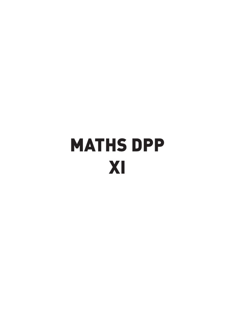 Maths Dpp Xi Xii Pdf Numbers Circle