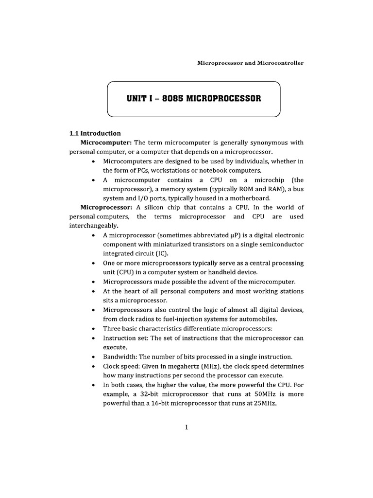 8085 Microprocessor | PDF