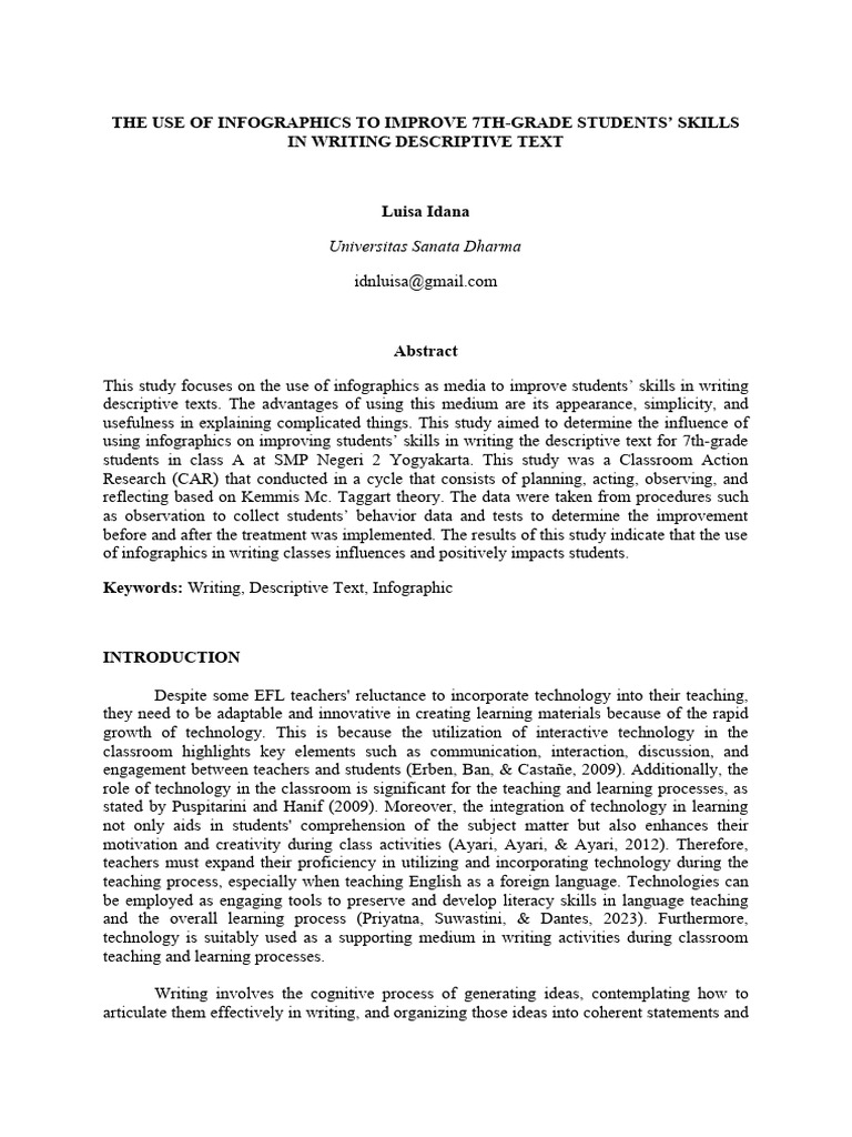 PTK - LUISA IDANA - The Use of Infographics To Improve Students' Skills ...