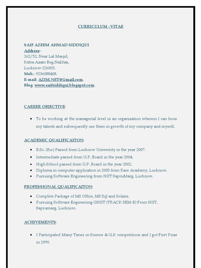Saif CV | PDF