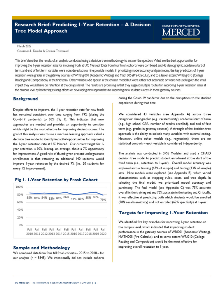 1 Year Retention Model Decision Tree Brief 2022 Jan v3 | Download Free ...