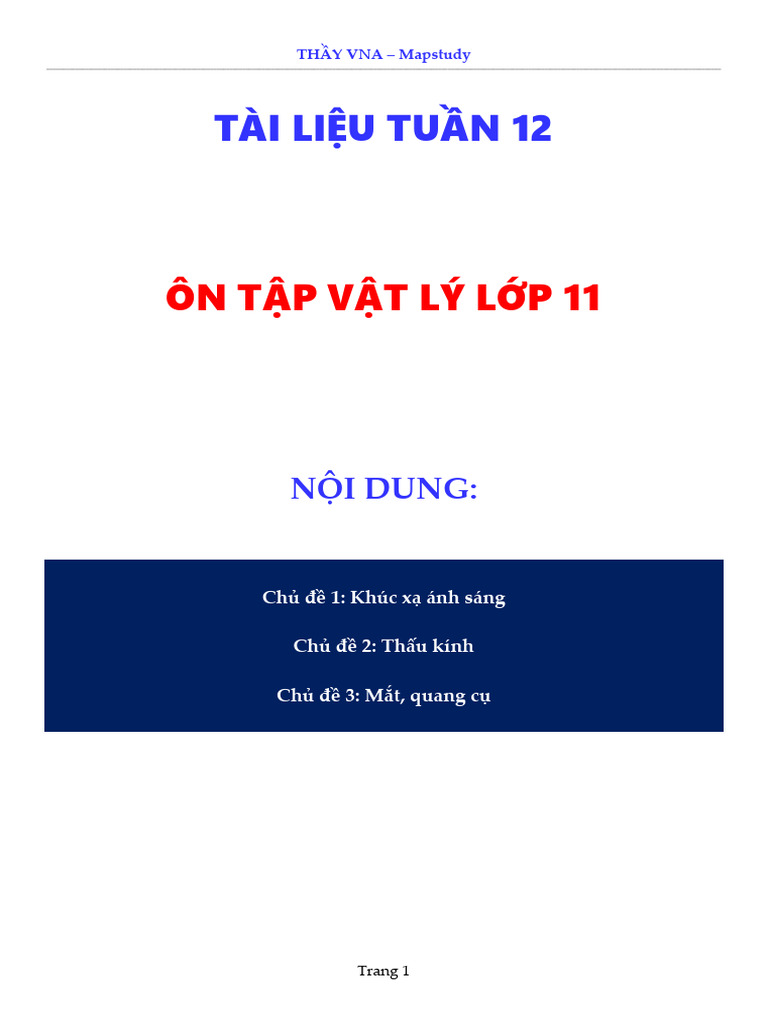 Tài Liệu Tuần 12 - Live E - Thầy VNA | PDF
