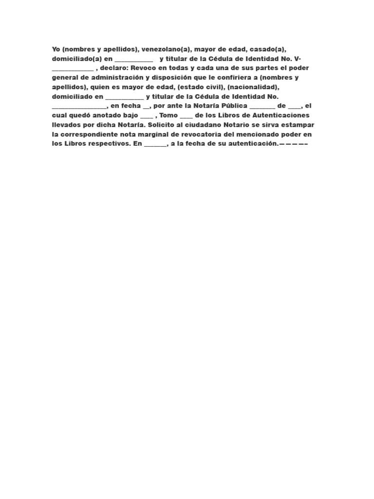 Modelo para Revocar Un Poder | PDF | Derecho
