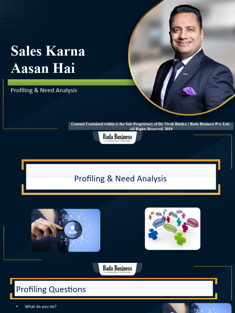 Profiling & Need Analysis | PDF | Cognition