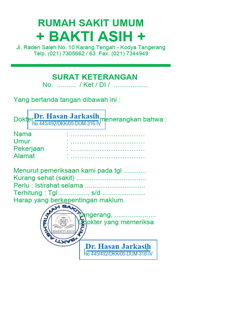 Surat Dokter Bakti Asih | PDF Surat Dokter Bakti Asih | PDF