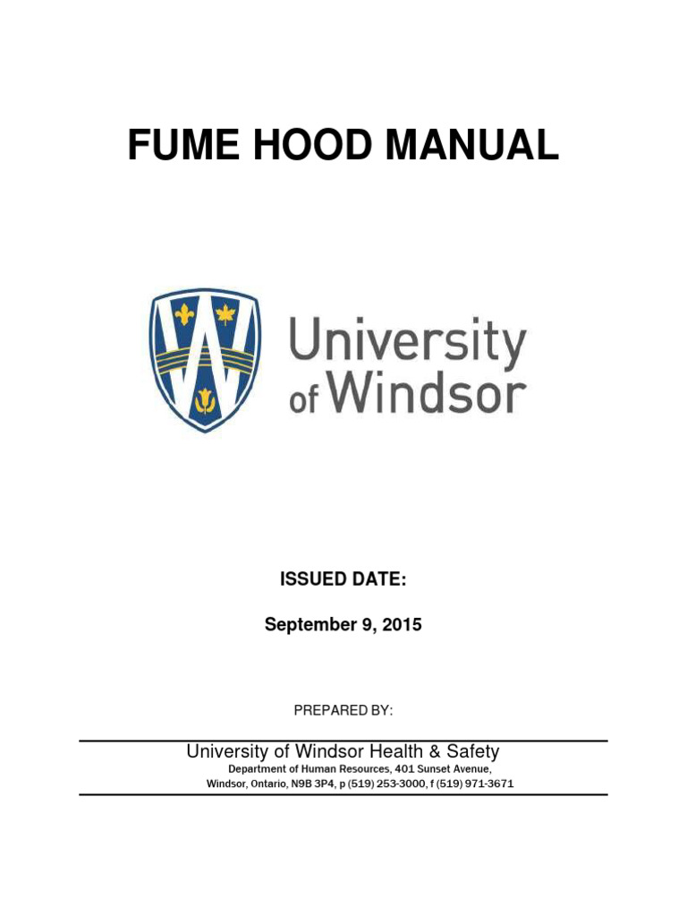 Fume Hood Safety and Maintenance Manual | PDF | Personal Protective ...