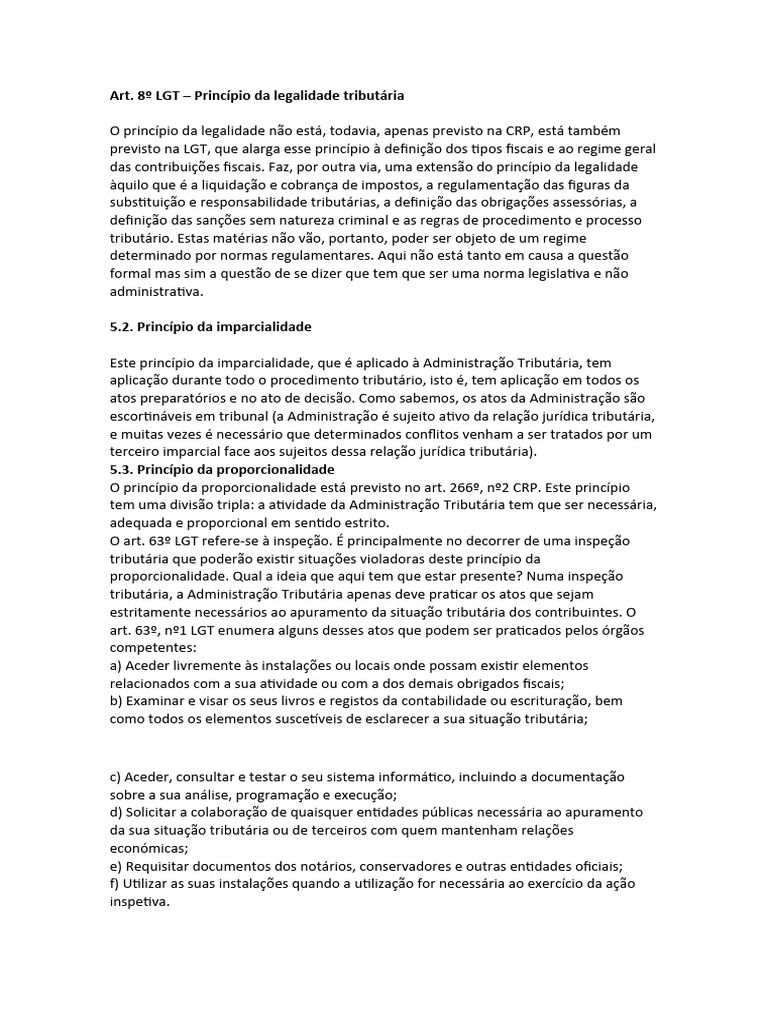 Princípios da Legislação Tributária LGT | PDF | Impostos | Evasão fiscal